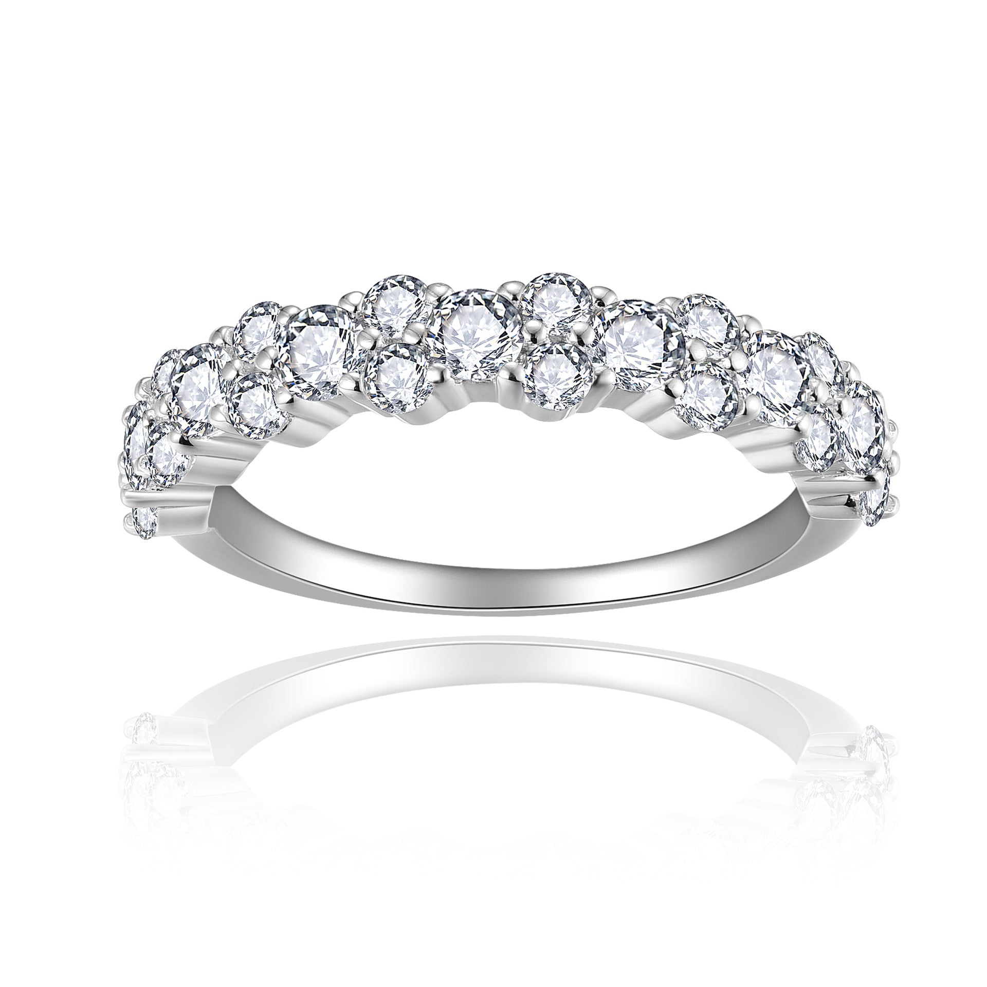 2025 new star dot women's S925 silver-plated mozzarella diamond row r – Planderful Shop