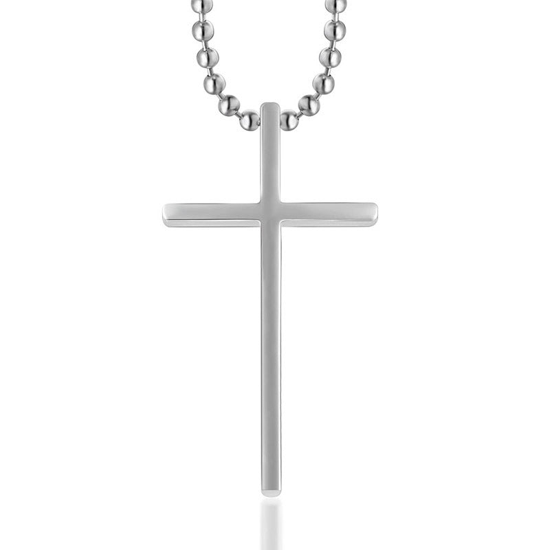 Couple's Simple Titanium Steel Cross Pendant Necklace - Japan and Kore ...
