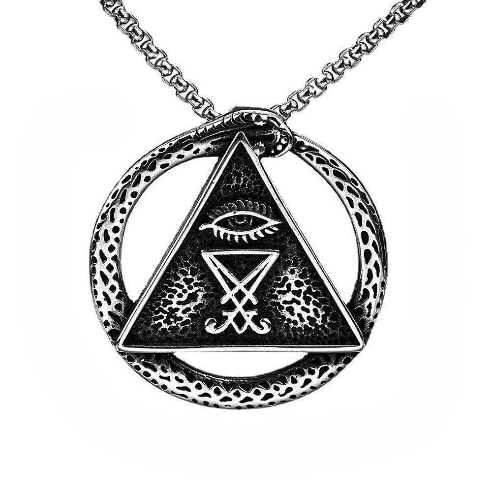 Viking Personality Vintage Freemason Mysterious Triangle Pyramid Men ...
