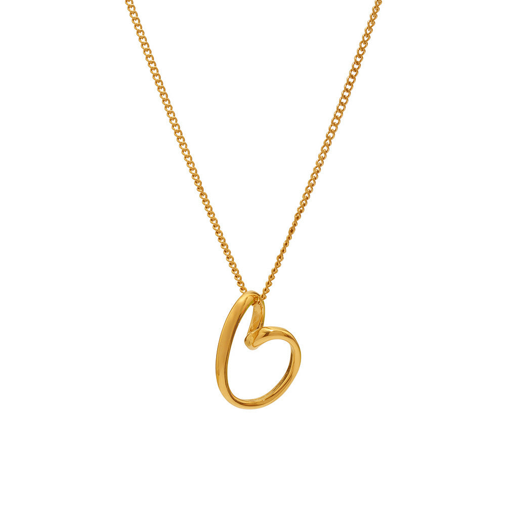 Hollow Irregular Love Necklace 18K Gold Plated Steel – Planderful Shop