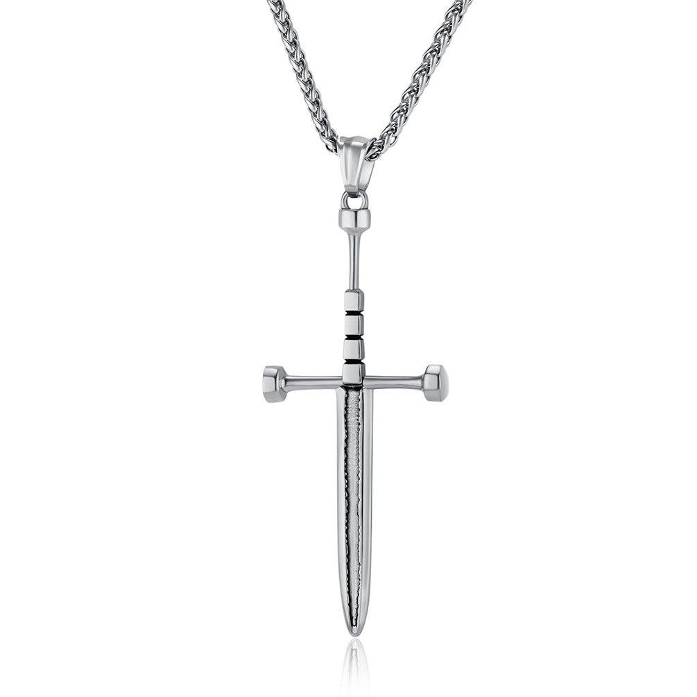 Cross-border cold weapon ancient sword cross necklace self-defense sp ...
