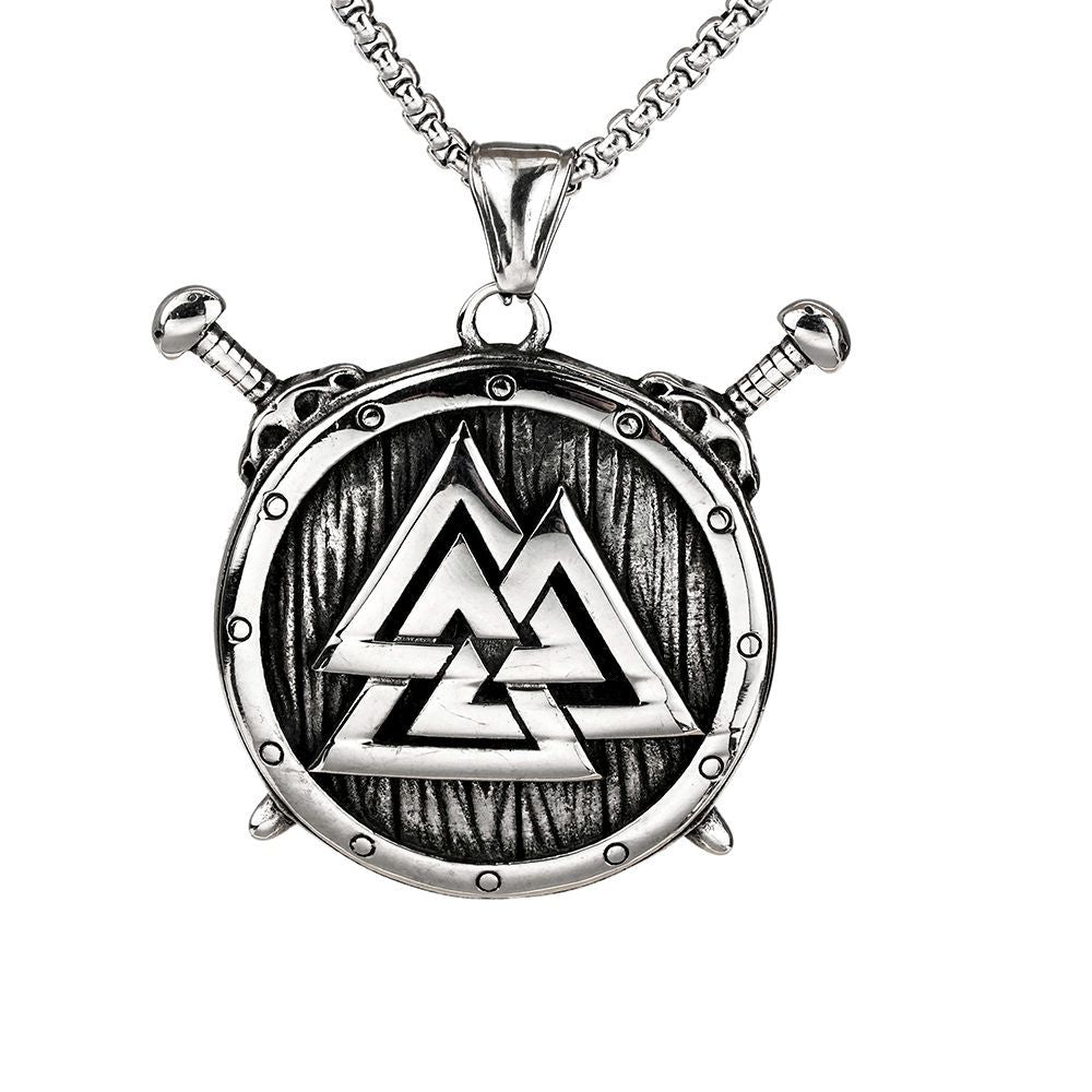 Nordic Viking Men's Pendant Stainless Steel Personality Shield Triang ...