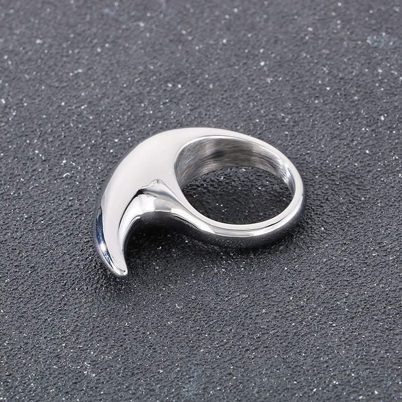 Crescent Moon Stainless Steel Ring For Men – Planderful Shop