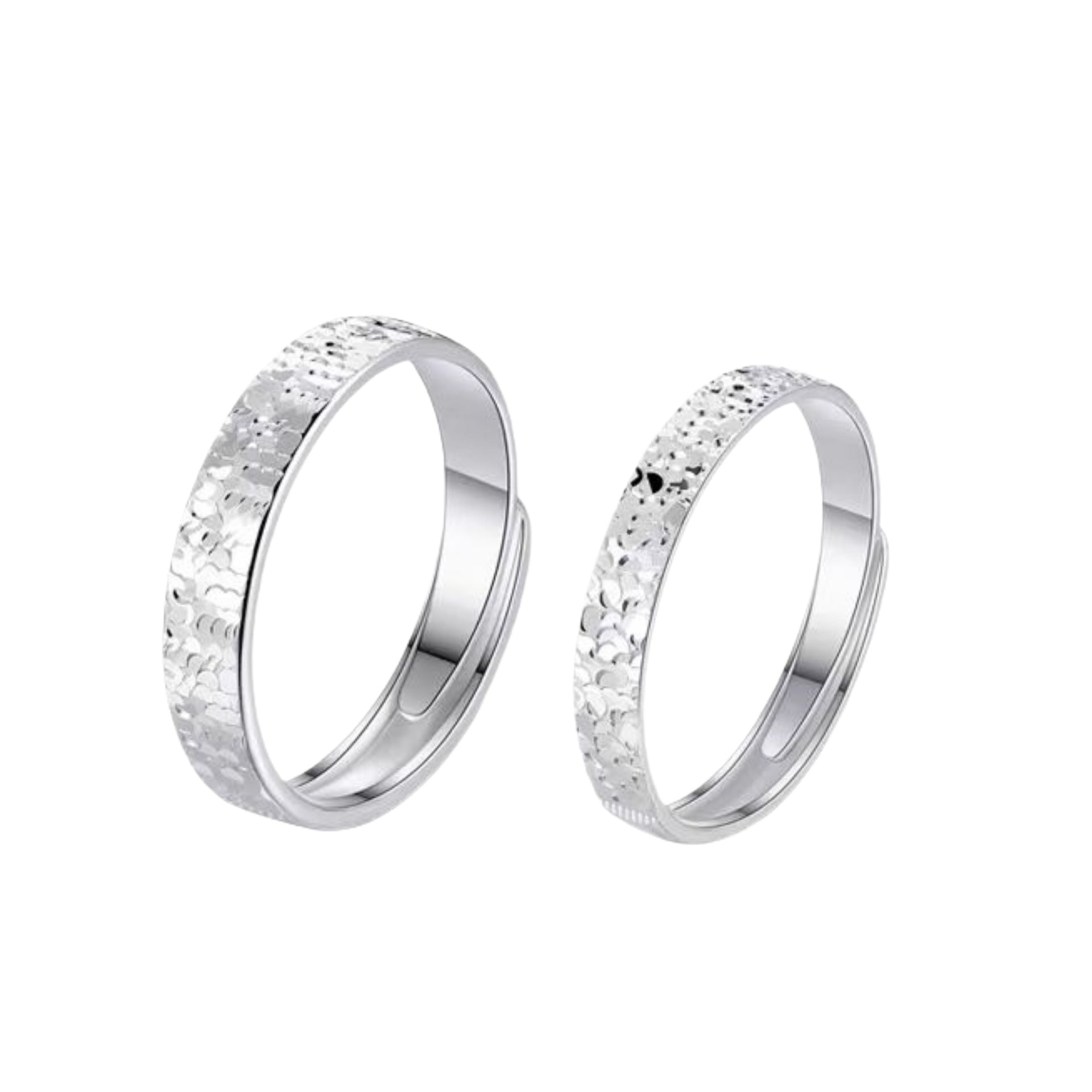 Crushed Ice 999 Silver Couple Ring Planderful Shop