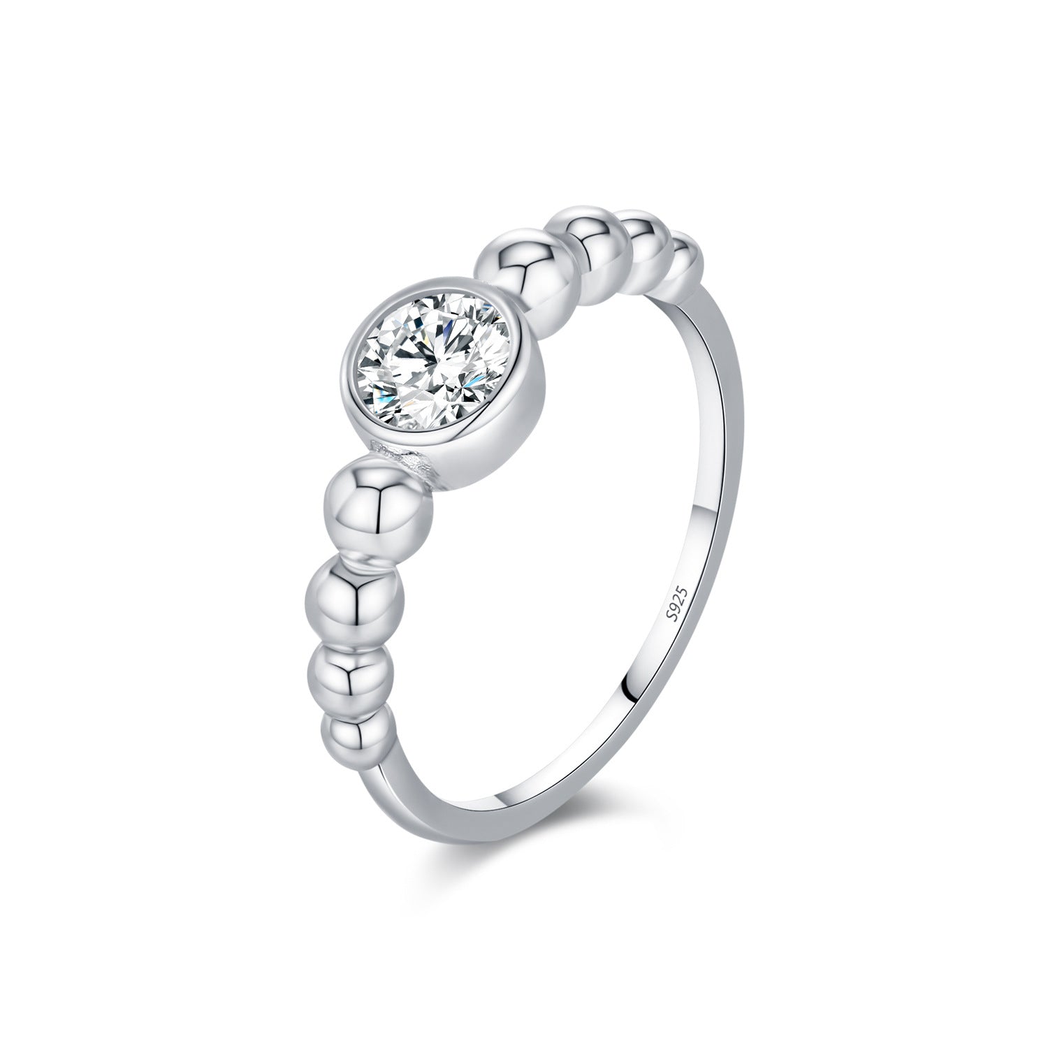 D-color Mozzarella Diamond S925 Silver Bubble Ring | Cute Moissanite ...