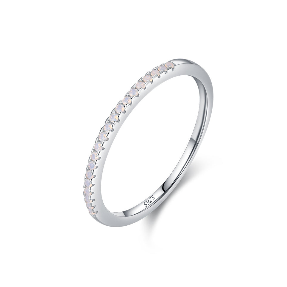 Sterling Silver Ring with Pink Crystal - Niche Design for Fashion-Forw ...