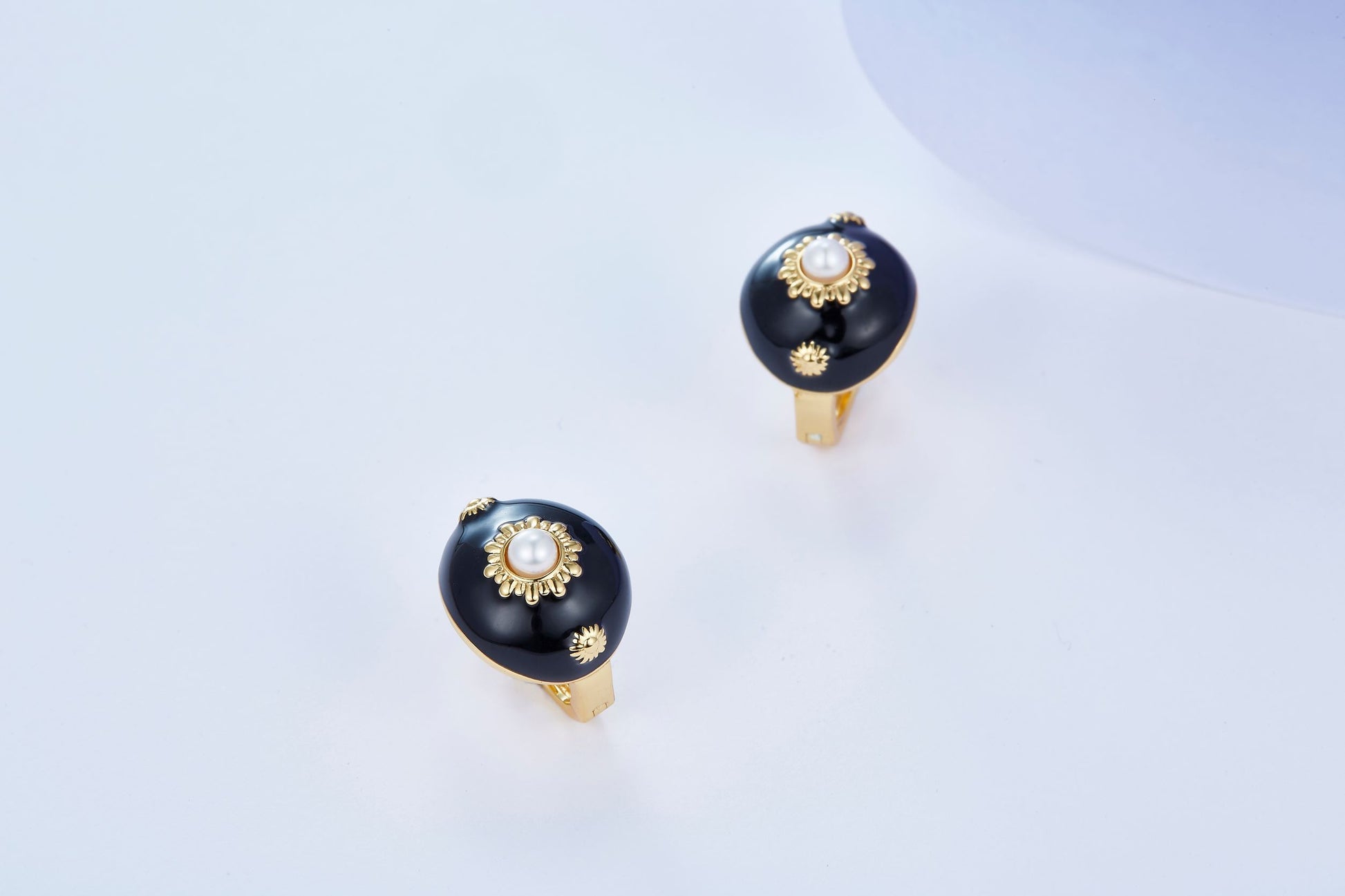 Enamel Pearl Small Oval Stud Earrings – Planderful Shop